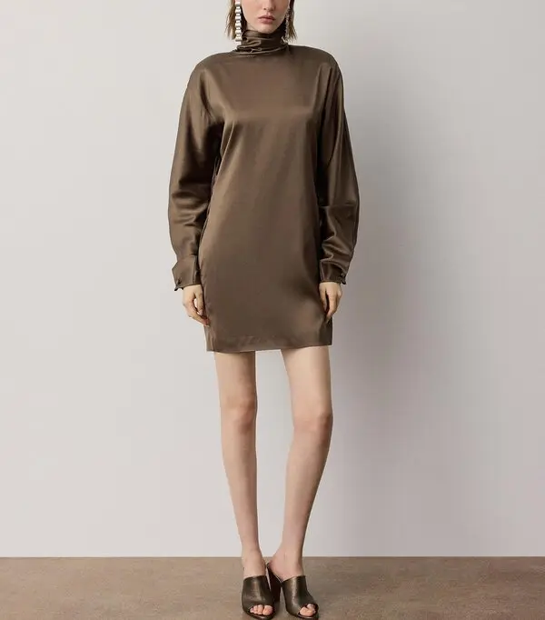 Ralph Lauren Satin High-neck Candi Mini Dress