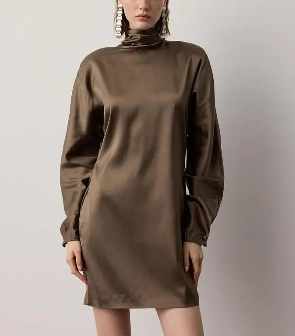 Ralph Lauren Satin High-neck Candi Mini Dress