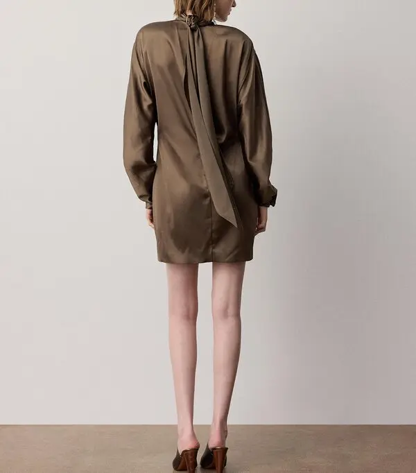 Ralph Lauren Satin High-neck Candi Mini Dress