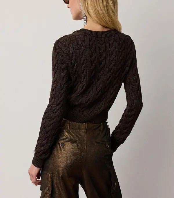 Ralph Lauren Mulberry Silk Cropped Cardigan
