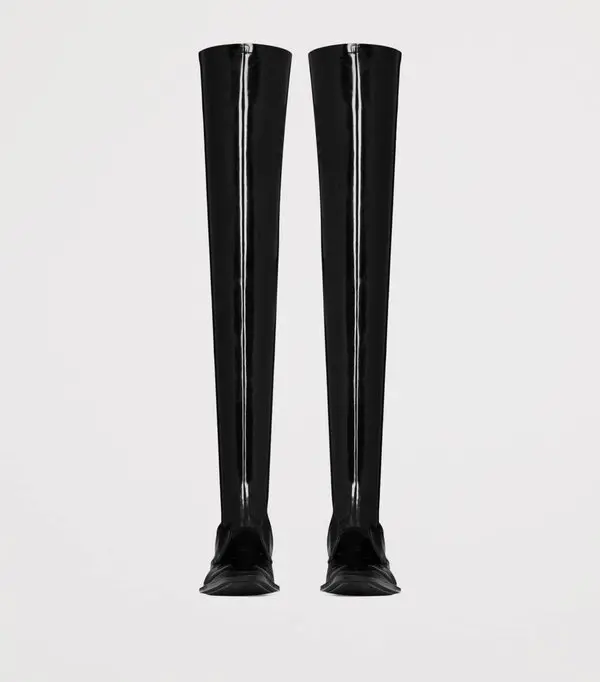 Saint Laurent Vinyl Romeo Over-the-knee Boots