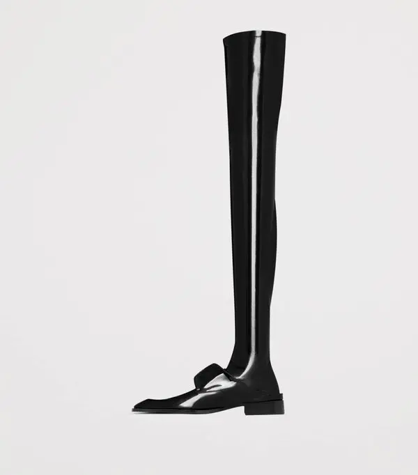 Saint Laurent Vinyl Romeo Over-the-knee Boots