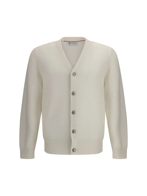 Brunello Cucinelli V-neck Knitted Cardigan - Nude