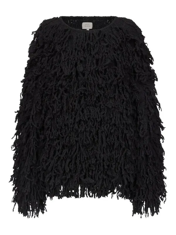 Loulou De Saison Gabin Fringe Sweater - Black