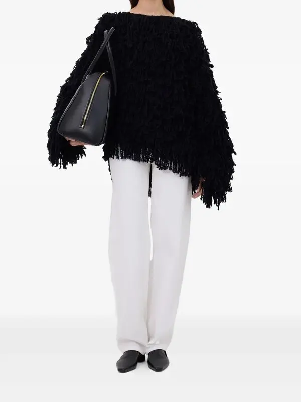 Loulou De Saison Gabin Fringe Sweater - Black