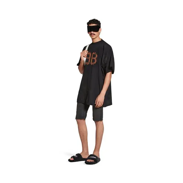 Balenciaga T-shirt Crypto Oversize In Nero Délav