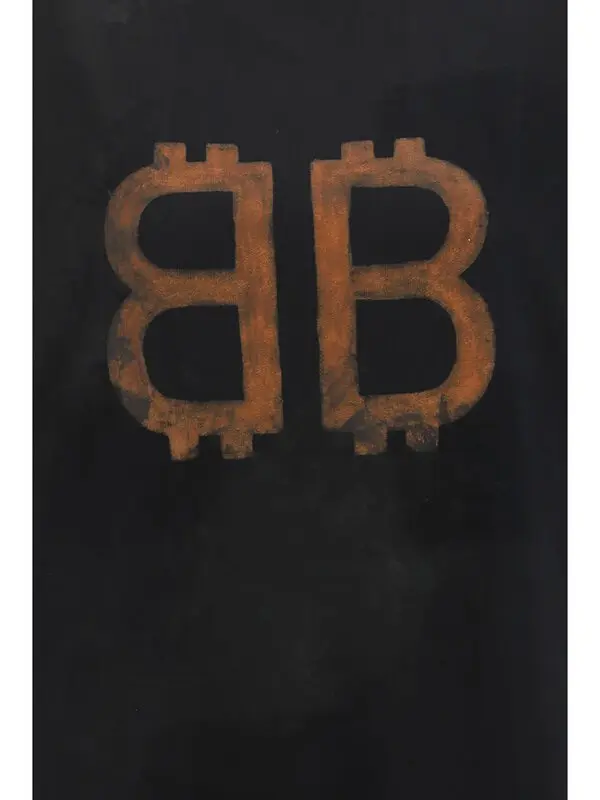 Balenciaga T-shirt Crypto Oversize In Nero Délav