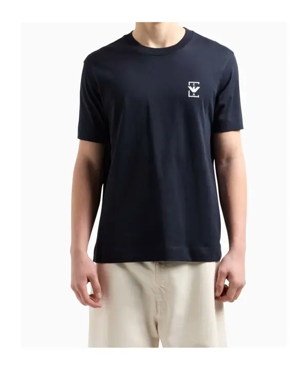Emporio Armani Asv Jersey T-shirt With Rubberised Logo Print
