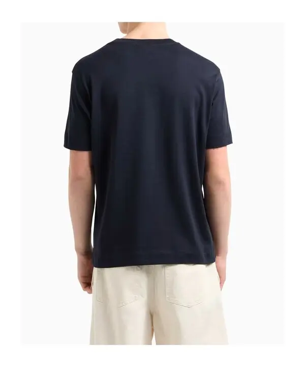 Emporio Armani Asv Jersey T-shirt With Rubberised Logo Print