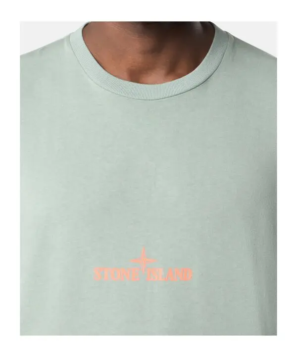Stone Island Logo Printed Crewneck T-shirt