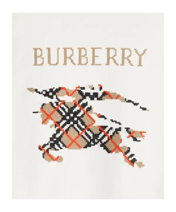 Burberry Logo Embroidered Checked Sweatshirt