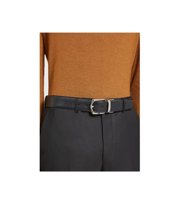Zegna Logo Detailed Reversible Buckle Belt
