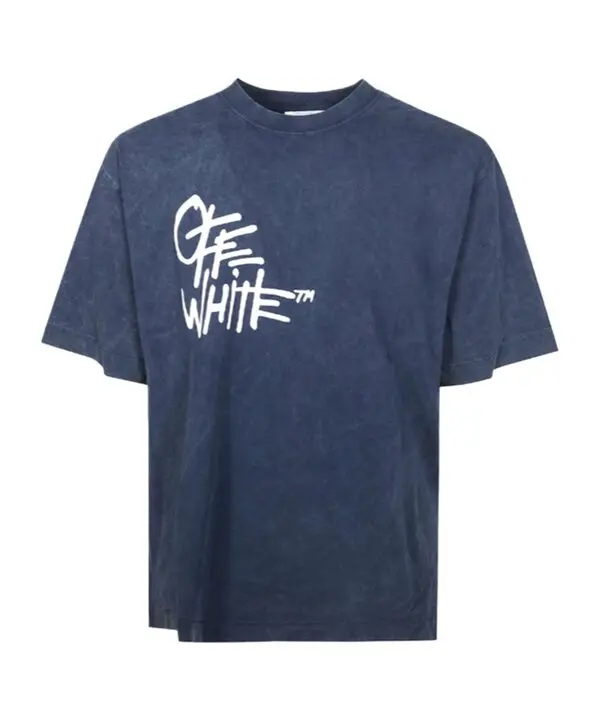 Off-White Graphic Printed Crewneck T-shirt - Blue