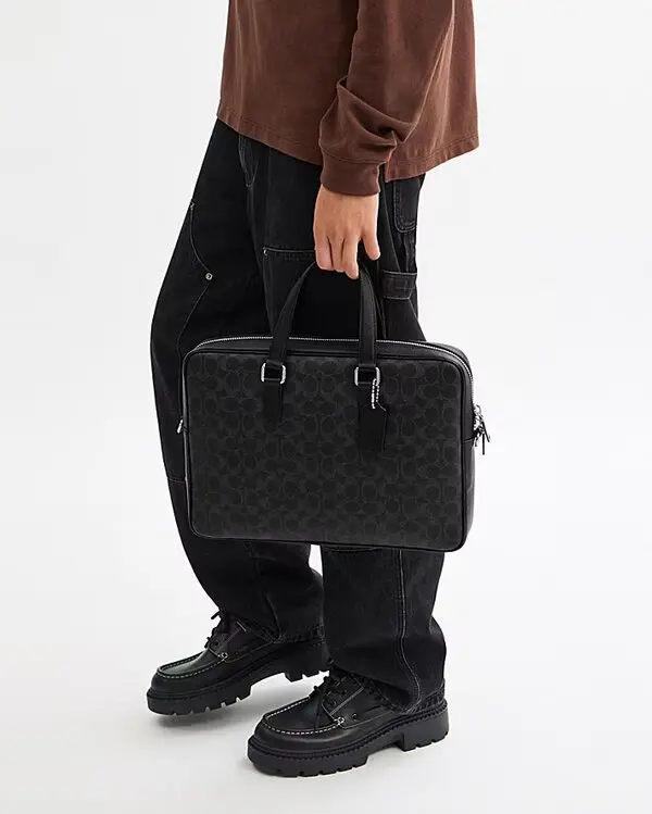 COACH Caden Zip Patterned Briefcase