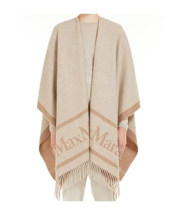 Max Mara Fringed Logo Shawl