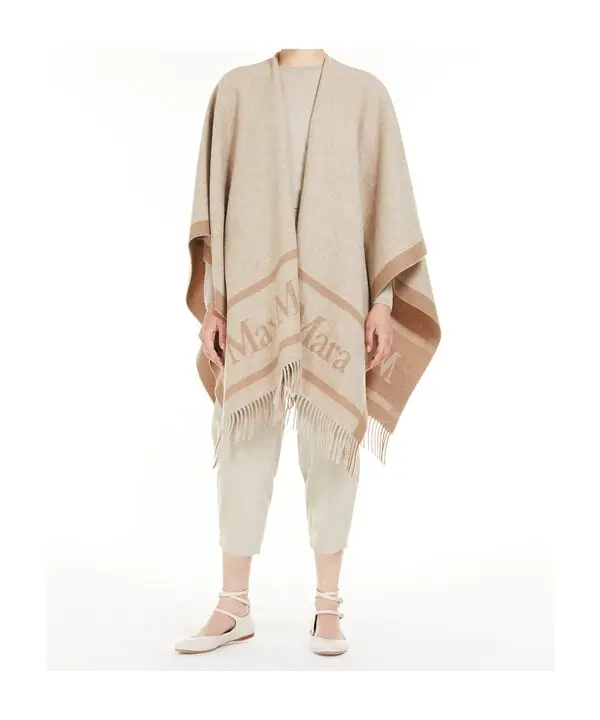 Max Mara Fringed Logo Shawl