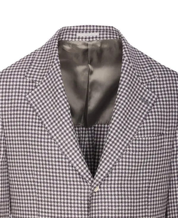 Brunello Cucinelli Houndstooth Single-breasted Blazer - Dark Gray
