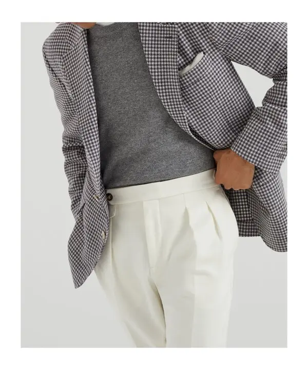 Brunello Cucinelli Houndstooth Single-breasted Blazer - Dark Gray