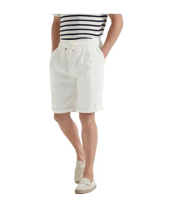 Brunello Cucinelli Drawstring-waist Bermuda Shorts - White
