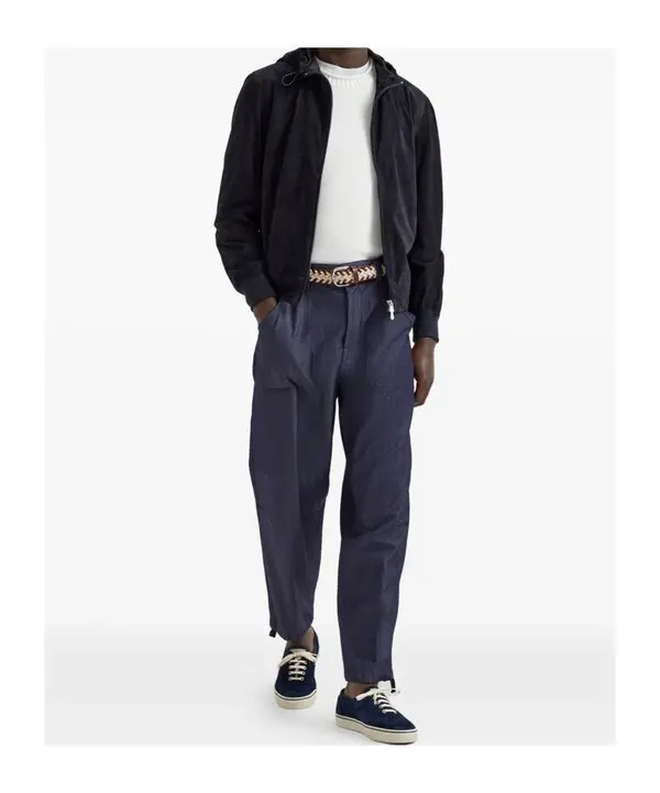 Brunello Cucinelli Zip-up Hooded Sweatshirt - Navy Blue
