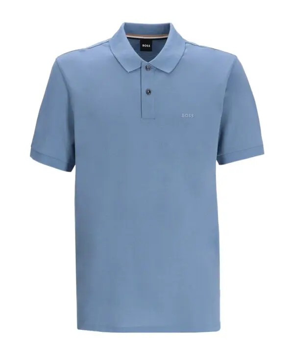 Hugo Boss Pallas Embroidered Straight Hem Polo Shirt - Blue