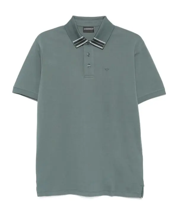 Emporio Armani Logo-embroidered Polo Shirt - Gray