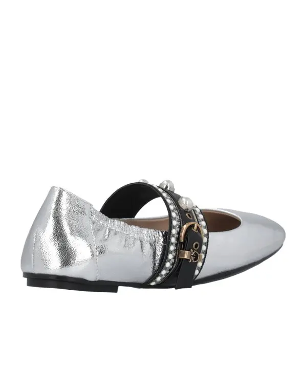 Pinko Pearl-embellished Buckle Ballet Flats