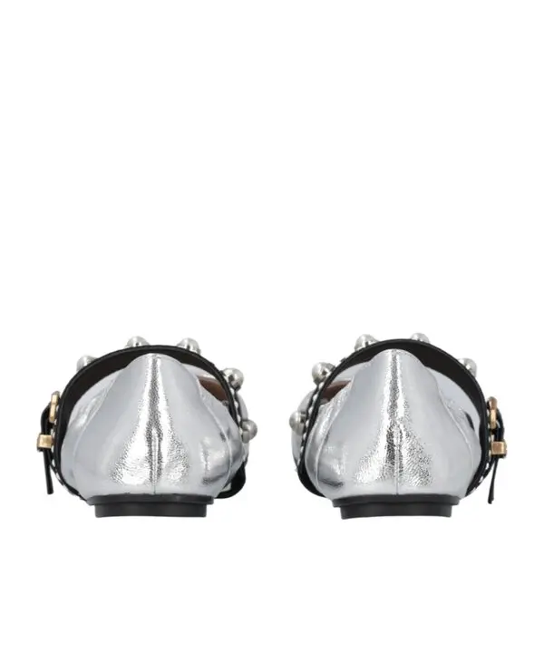 Pinko Pearl-embellished Buckle Ballet Flats