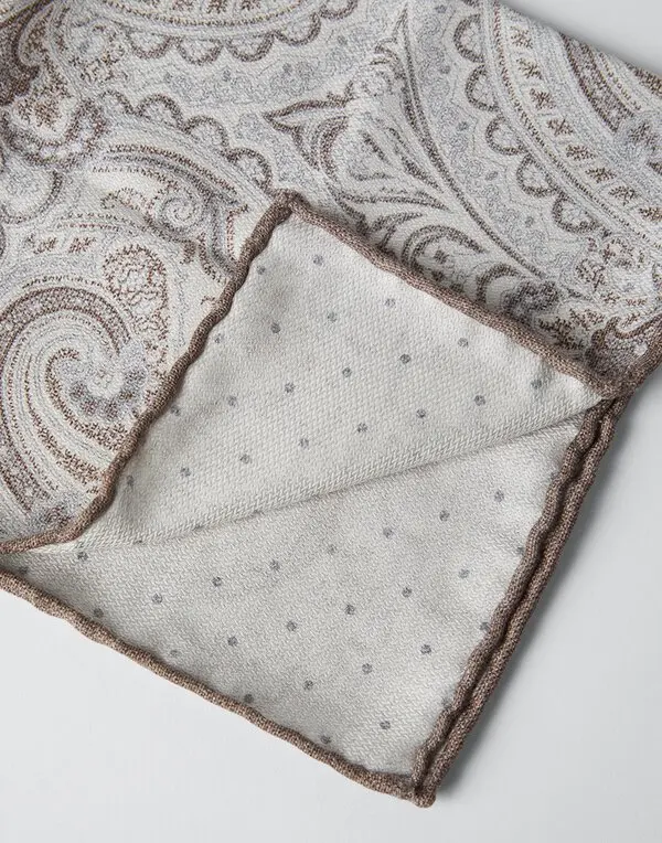 Brunello Cucinelli Paisley-printed Finished Edge Pocket Square