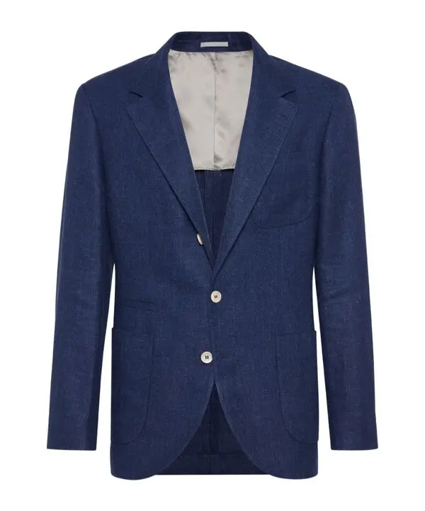 Brunello Cucinelli Peak-lapels Single-breasted Blazer - Indigo