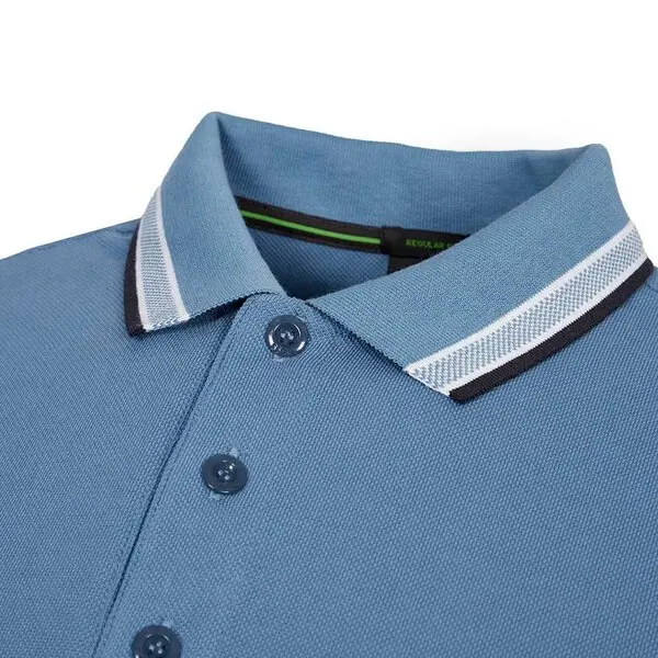 Hugo Boss Logo Embroidered Short-sleeved Polo Shirt - Blue