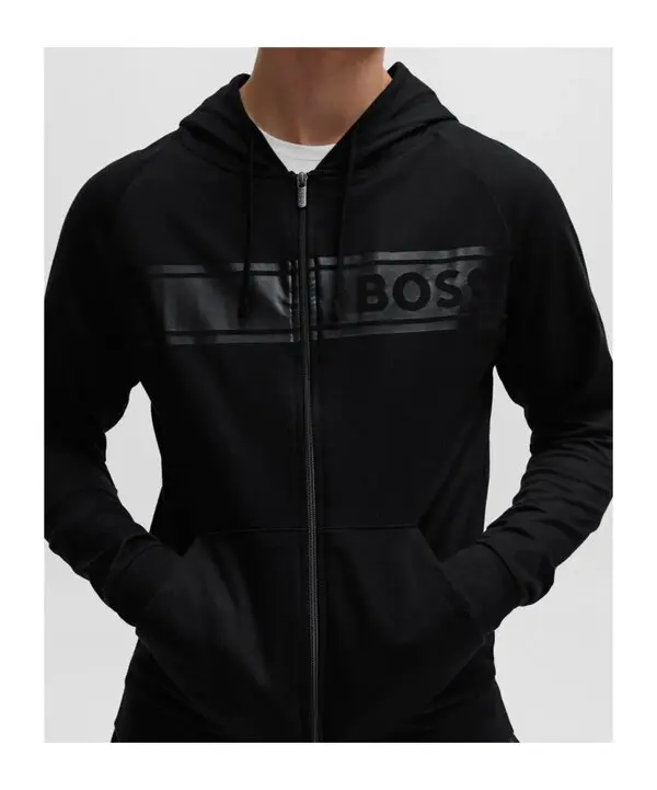 Hugo Boss Zip-up Hoodie With Logo Print