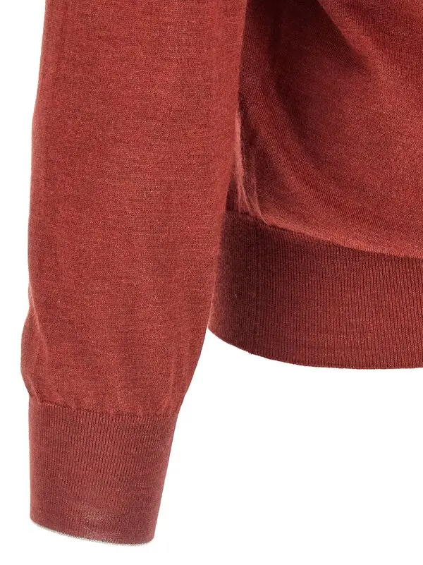 Brunello Cucinelli Long Sleeved Knitted Polo Shirt