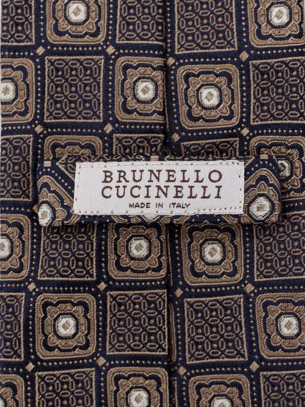 Brunello Cucinelli Geometric-pattern Print Silk Tie