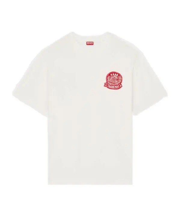 Kenzo Logo Embroidered Crewneck T-shirt - Nude