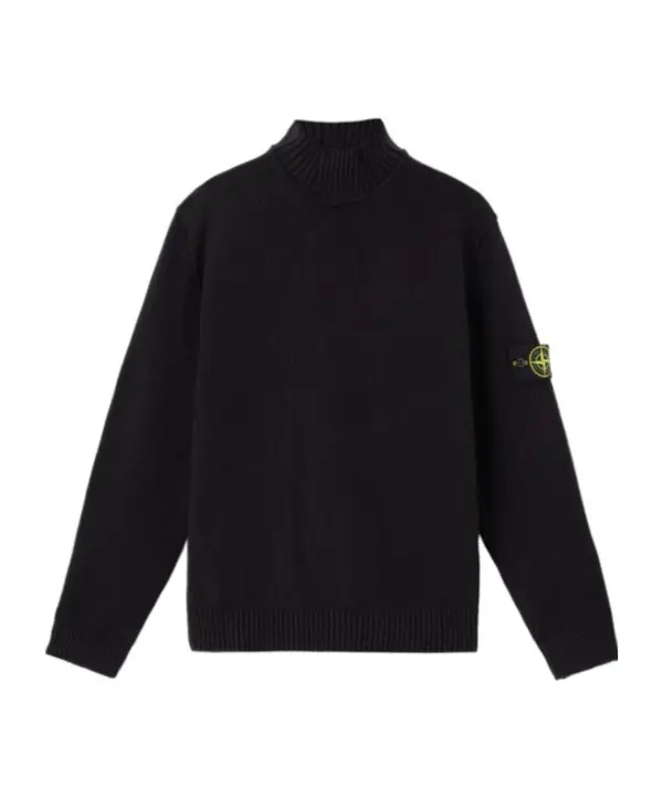Stone Island Logo Patch Turtleneck Jumper