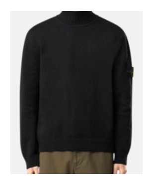 Stone Island Logo Patch Turtleneck Jumper