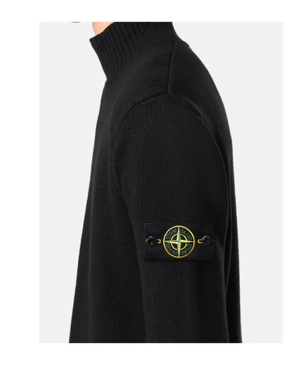 Stone Island Logo Patch Turtleneck Jumper