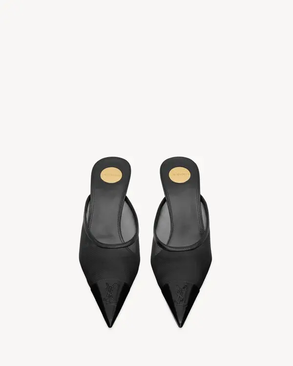 Saint Laurent Renee Mules In Mesh