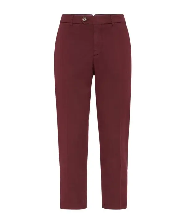 Brunello Cucinelli Garment-dyed Gabardine Trousers - Amaranth