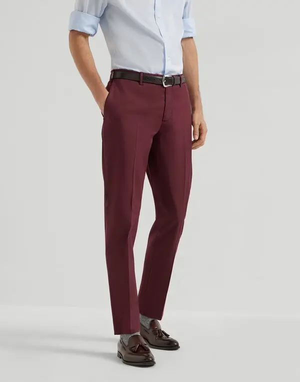 Brunello Cucinelli Garment-dyed Gabardine Tailored Trousers
