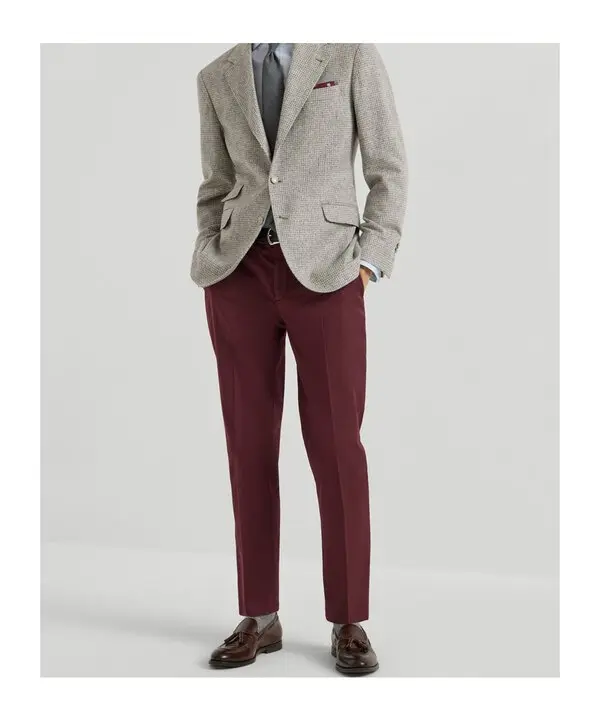 Brunello Cucinelli Garment-dyed Gabardine Tailored Trousers