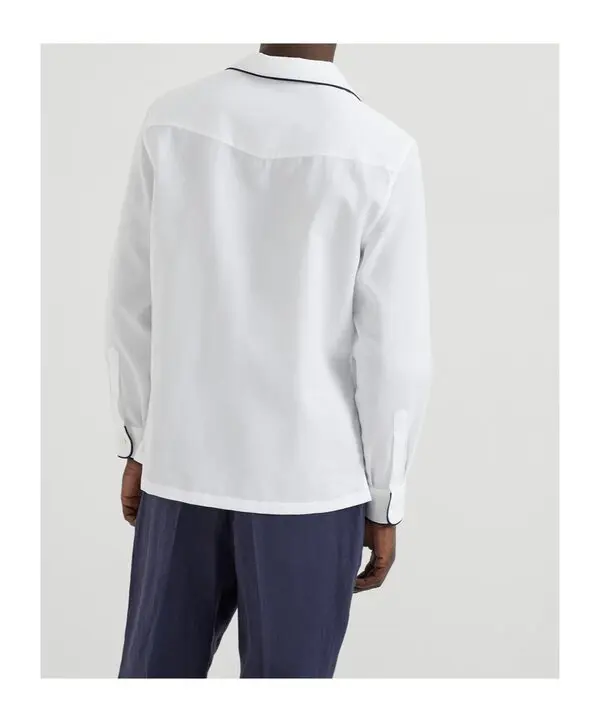 Brunello Cucinelli Contrast-trim Cotton Shirt