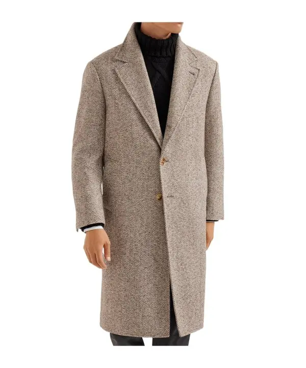 Brunello Cucinelli Chevron-pattern Single-breasted Coat