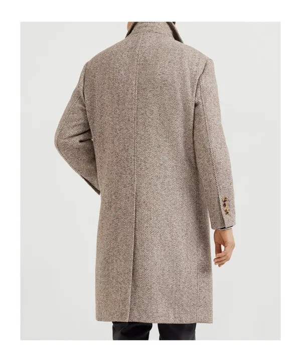 Brunello Cucinelli Chevron-pattern Single-breasted Coat