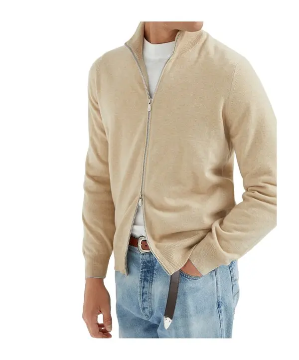 Brunello Cucinelli Cashmere High-neck Zip-up Cardigan