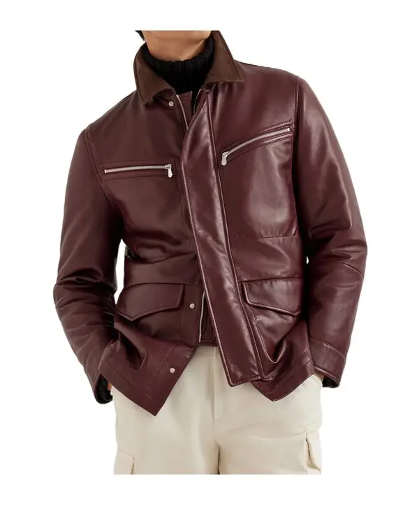 Brunello Cucinelli Nappa Leather Field Jacket