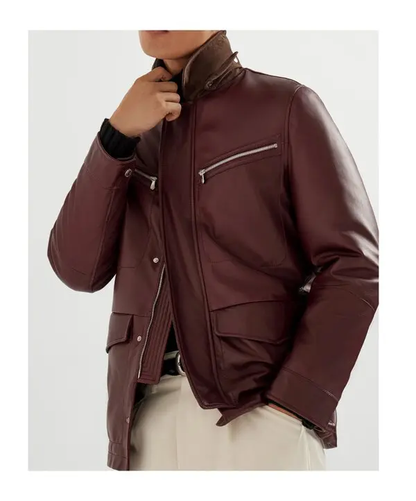 Brunello Cucinelli Nappa Leather Field Jacket