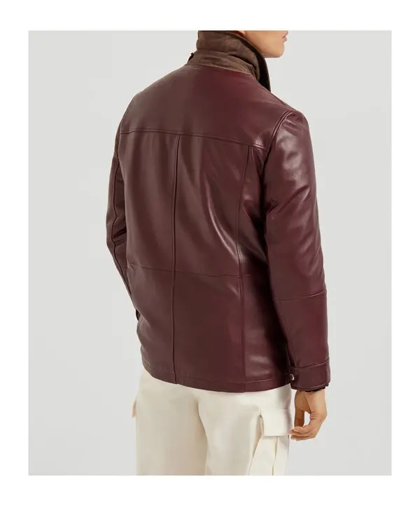 Brunello Cucinelli Nappa Leather Field Jacket
