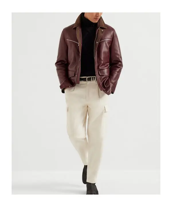 Brunello Cucinelli Nappa Leather Field Jacket